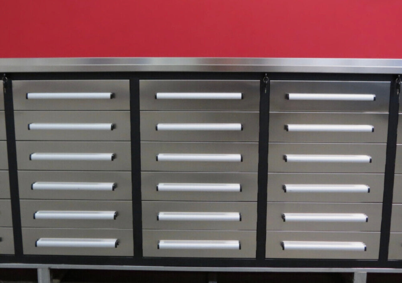 New 10' Stainless Steel Garage Cabinet Workbench (30 Drawers) – Richard ...