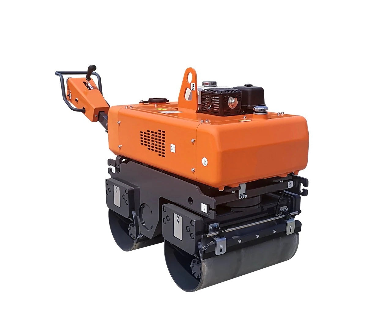 New Premium 1-Ton Walk-Behind Double Drum Vibratory Roller, 13 HP Hond ...
